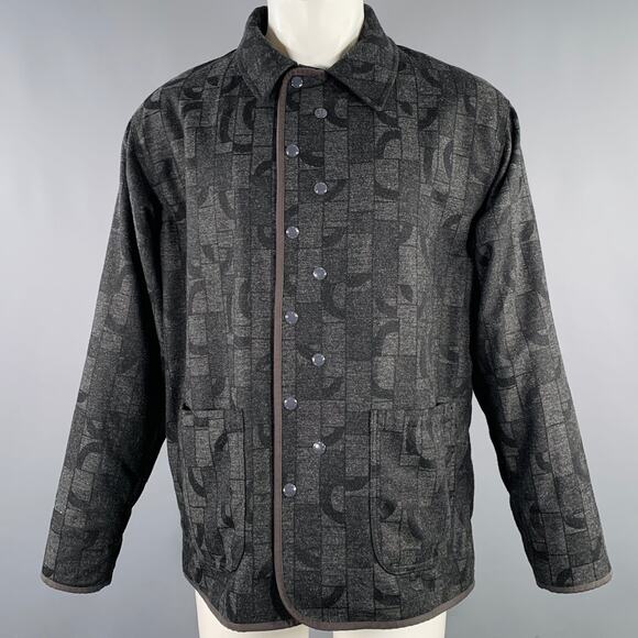 Pilgrim | Jackets & Coats | Pilgrim Size M Grey Black Geometric Wool ...
